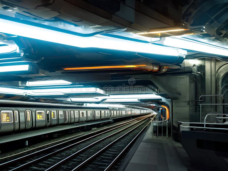 Future Neon Underground Subway Abstract Art Sequence 20 of 34 Stock ...