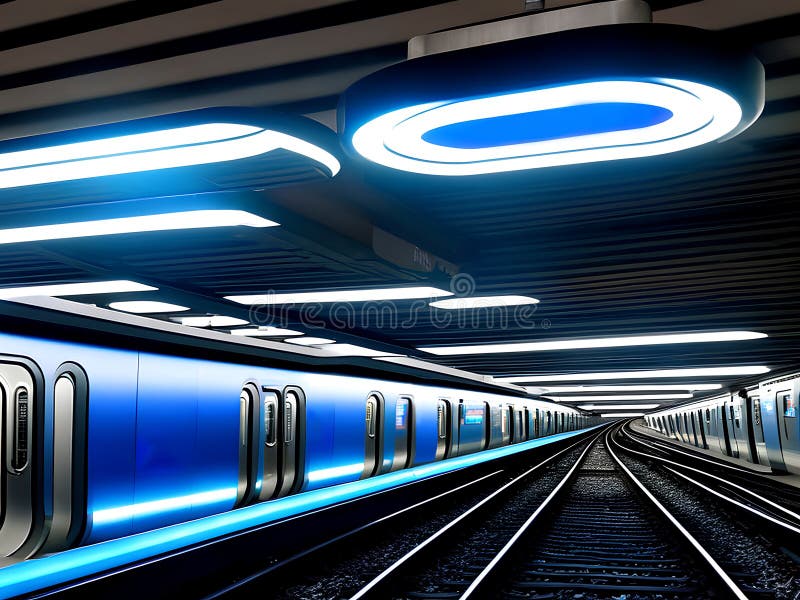 Future Neon Underground Subway Abstract Art Sequence 23 of 34 Stock ...