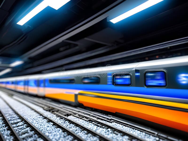 Future Neon Underground Subway Abstract Art Sequence 25 of 34 Stock ...