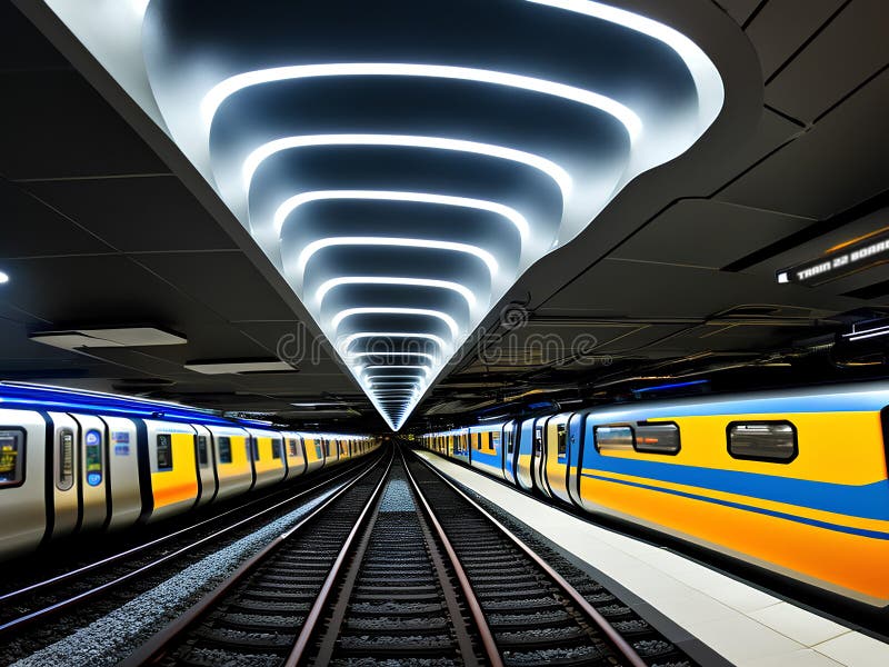 Future Neon Underground Subway Abstract Art Sequence 29 of 34 Stock ...