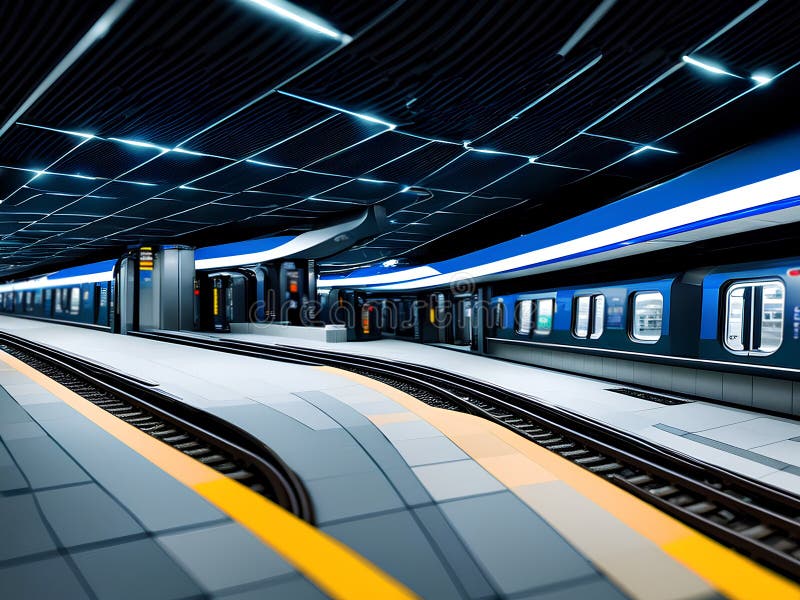 Future Neon Underground Subway Abstract Art Sequence 30 of 34 Stock ...