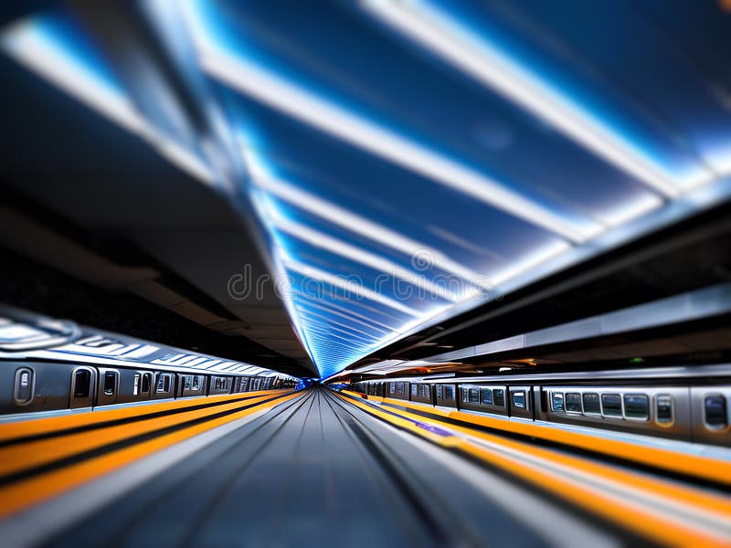 Future Neon Underground Subway Abstract Art Sequence 31 of 34 Stock ...
