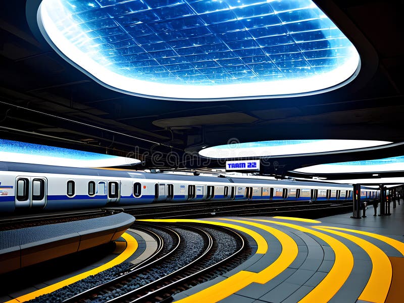 Future Neon Underground Subway Abstract Art Sequence 33 of 34 Stock ...