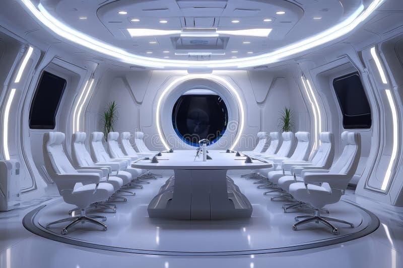 Future Office Design, Cutting-edge Meeting Space with Digital Screens ...