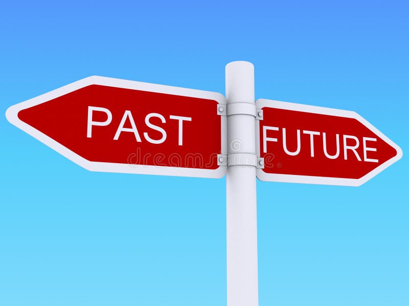 Future - Present - Past Signpost Stock Illustration - Illustration of ...