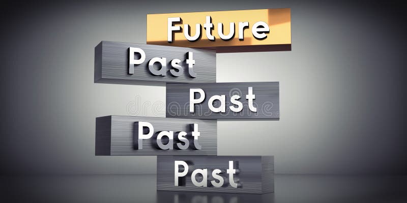Future and Past - Words on Metal Blocks Stock Illustration ...