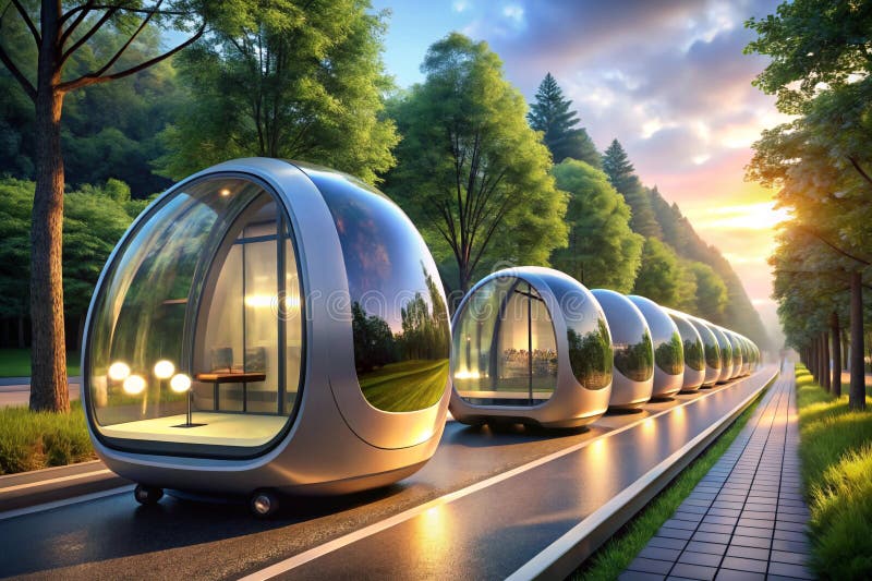 Future Personalized Autonomous Pods Stock Illustrations – 3 Future ...