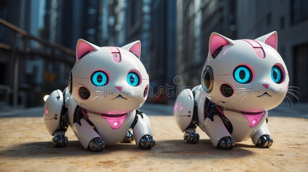 Future Pets, Cute Robot Cats, Cat Robot System. AI Generated Image ...