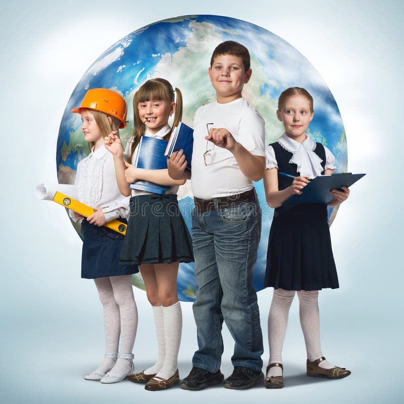 Future profession stock photo. Image of globe, cute, pupil - 48170186