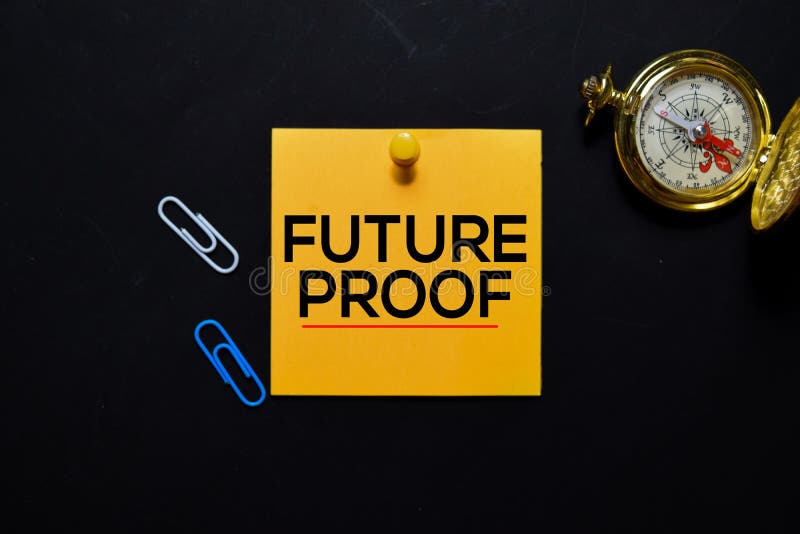 Future Proof Text on Sticky Notes Isolated on Black Background Stock ...