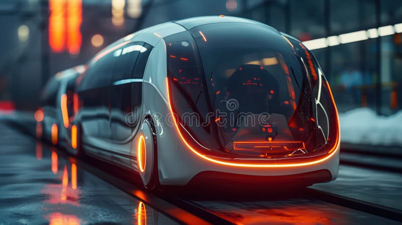 The Future of Public Transportation Stock Illustration - Illustration ...