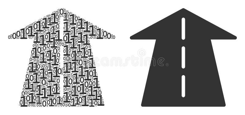 Future Road Mosaic of Binary Digits Stock Vector - Illustration of ...