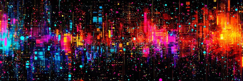 Future Roadmap with Multiple Paths Glowing in the Dark Stock Image ...