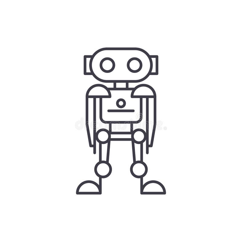 Future Robot Line Icon Concept. Future Robot Vector Linear Illustration ...