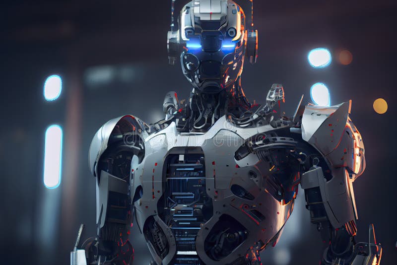 Future Robot with Metaverse Digital Cyber World Technology Stock Photo ...