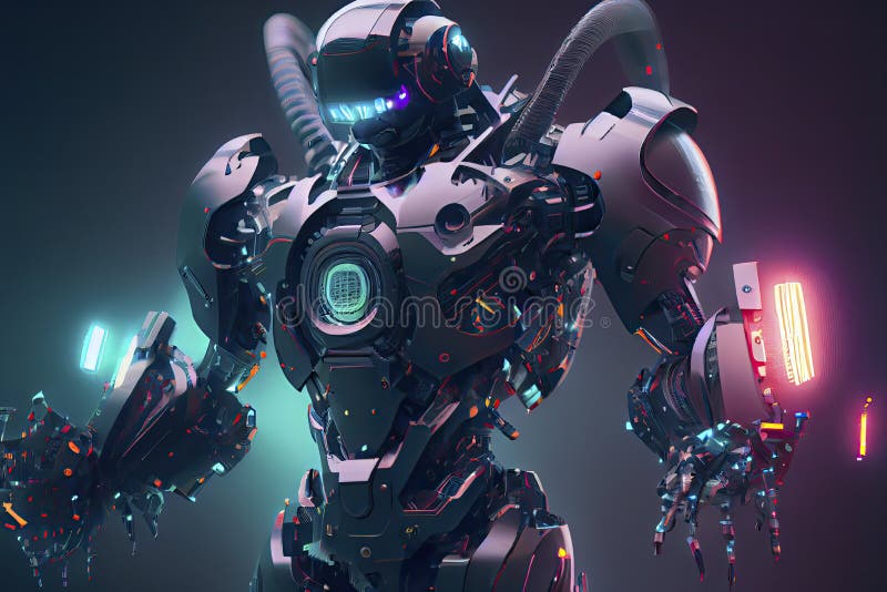 Future Robot with Metaverse Digital Cyber World Technology Stock ...