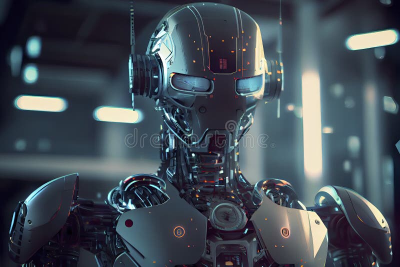 Future Robot with Metaverse Digital Cyber World Technology Stock ...