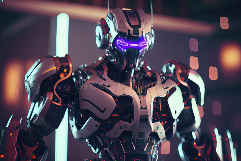 Future Robot with Metaverse Digital Cyber World Technology Stock ...