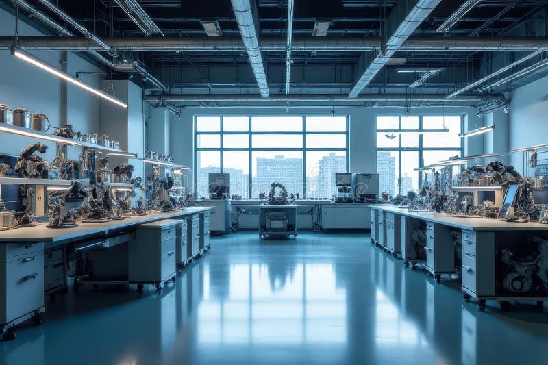 Future Robotics Lab Insights Stock Illustration - Illustration of ...