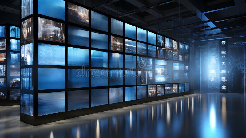 Future a Room Adorned with a Mesmerizing Video Wall. Generative AI ...