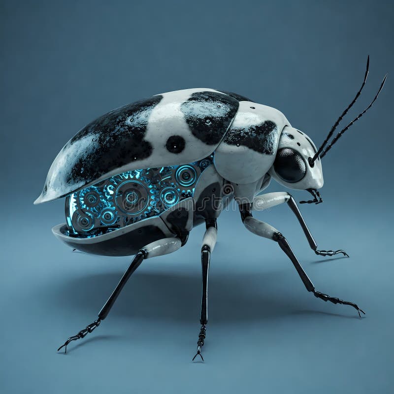 Future Sci-Fi Tech Mechanical Beetle Stock Illustration - Illustration ...