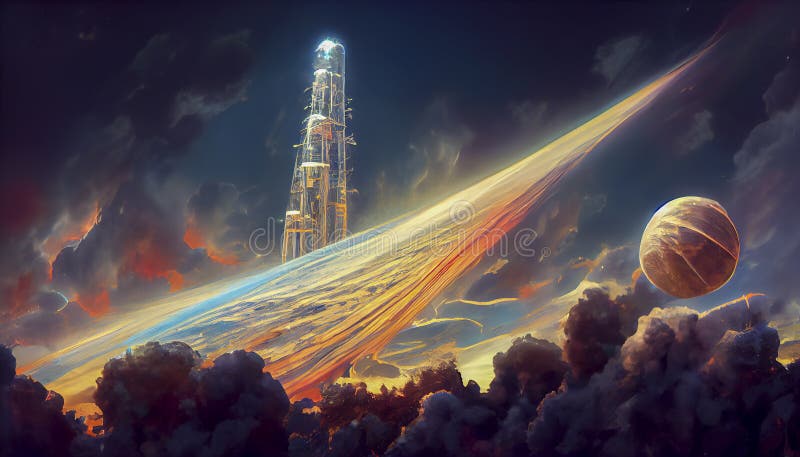 Future of Science and Technology Stock Illustration - Illustration of ...