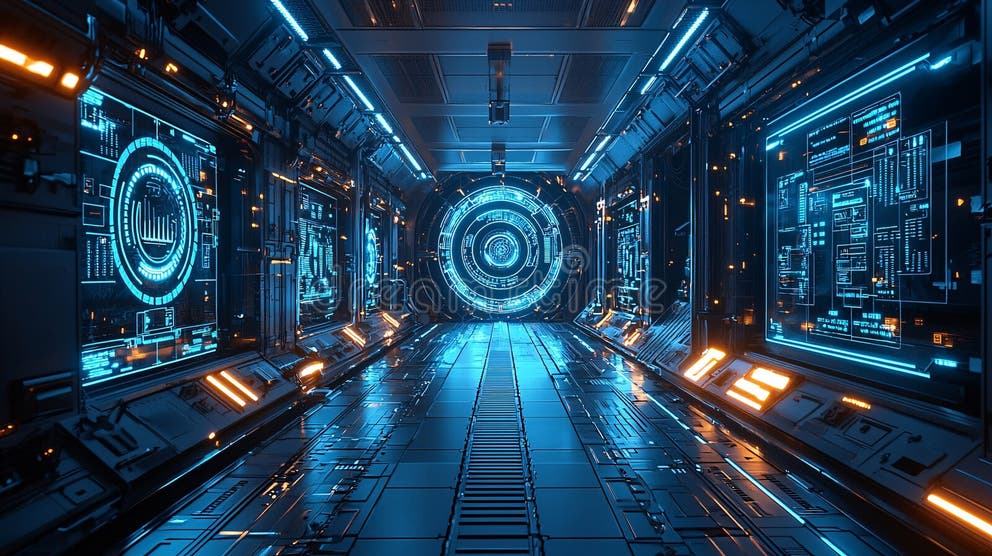 Future Science and Technology Corridor Stock Illustration ...