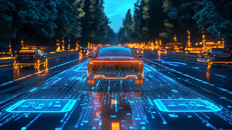 Future Science and Technology Road Stock Illustration - Illustration of ...