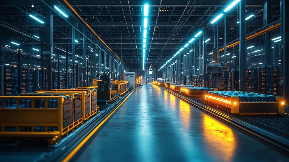 Future Science and Technology Sense Data Center Stock Illustration ...