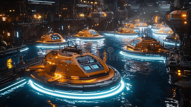 Future Science and Technology Sensing Spacecraft Berthing Port Stock ...