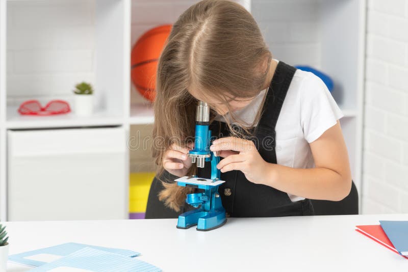 Future Scientist Kid Looking through Scope. Harness Scientific Method ...