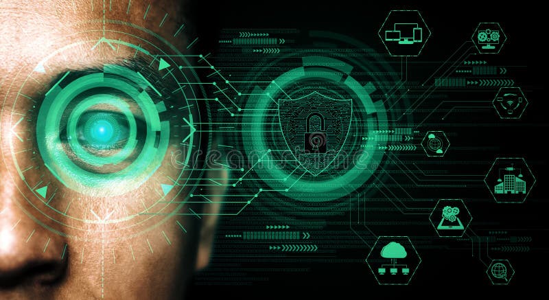 Future Security Data by Biometrics Eye Scanning. Uds Stock Illustration ...