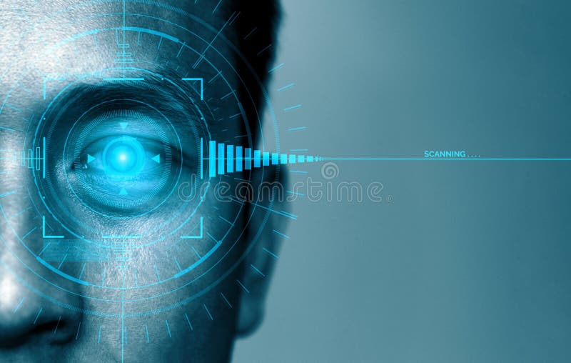 Future Security Data by Biometrics Eye Scanning. Uds Stock Photo ...