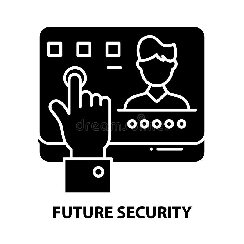 Future Security Icon, Black Vector Sign with Editable Strokes, Concept ...