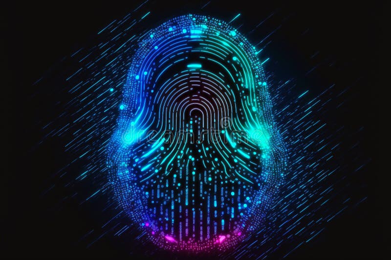 Digital Fingerprint Scanning Verification Process. Future Security ...