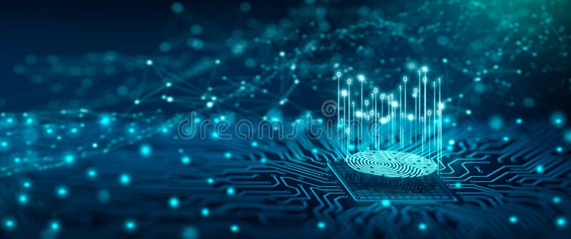 Password Control by Fingerprint. Fingerprint Security Concept. 3D ...