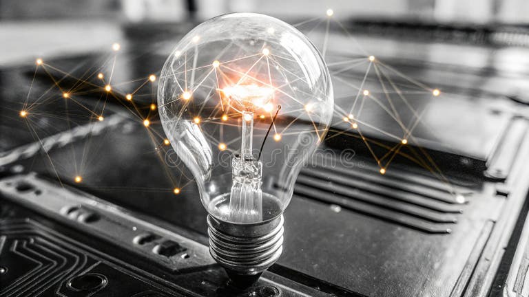 Future of Smart Technology: Lightbulb Symbolizing Connected ...