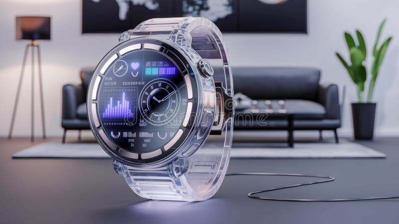 Future smart watch design stock illustration. Illustration of sleek ...