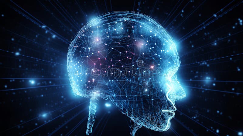 Future Software Analyzes the Human Brain. AI Generated Stock Illustration - Illustration of ...