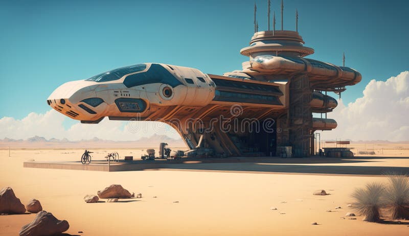 Future Space Port, Futuristic Abstract Technology Concept. AI Generated ...