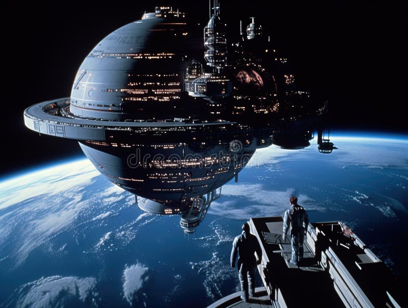 Future Space Station, Science Fiction Concept Stock Illustration ...