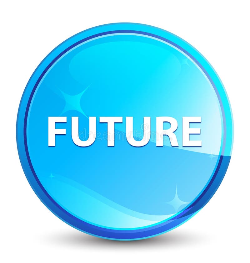 Future Splash Natural Blue Round Button Stock Vector - Illustration of ...