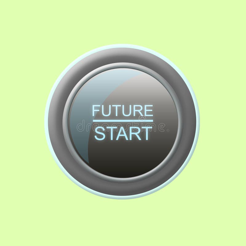 Future. Start. Button on a Green Background. Isolated. Success Stock ...