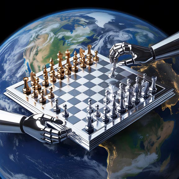 The Future of Strategy: when Robots Play the World Stock Illustration ...