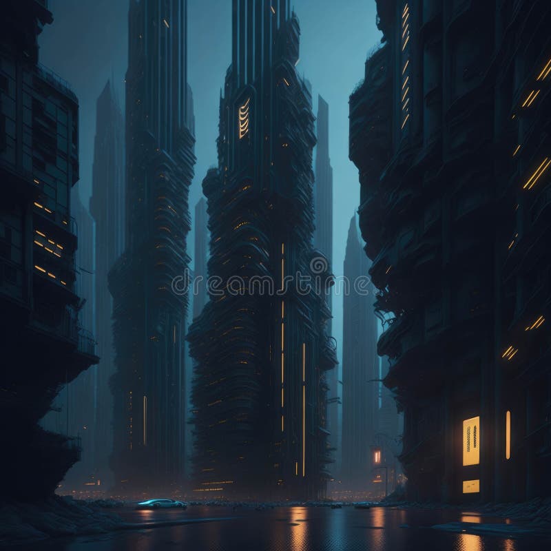 Future Style City Scrapers, Metropolis, Modern Tall Buildings, Sci-Fi ...