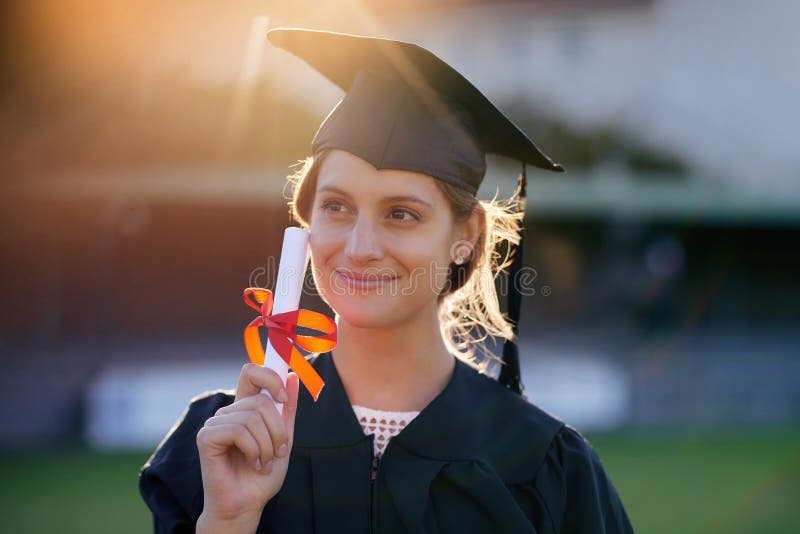 The Future Sure Looks Bright. a University Student on Graduation Day ...