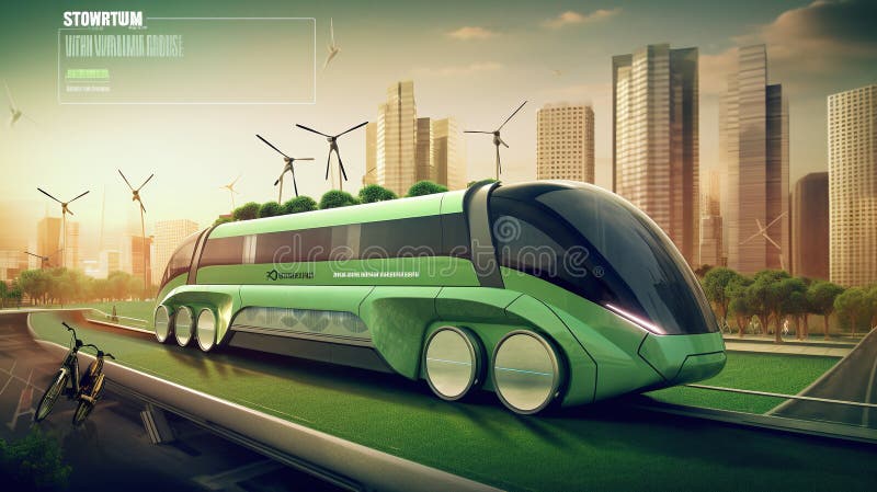 Future of Sustainable Transportation - AI Generated Stock Illustration ...
