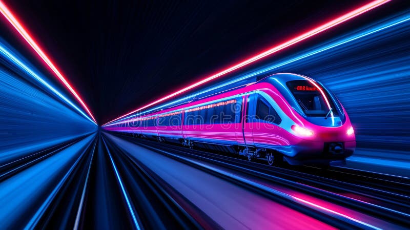 The Future of Swift: Hyperloop Train in a Clear Tunnel. Stock Photo ...