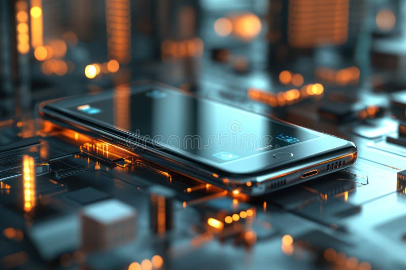 Future Tech: Closeup of Sleek Android Device in Modern Setting ...