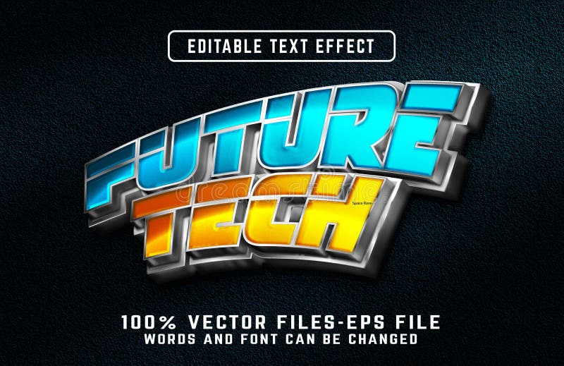 Future Tech 3d Text Effect Premium Vectors Stock Vector - Illustration ...
